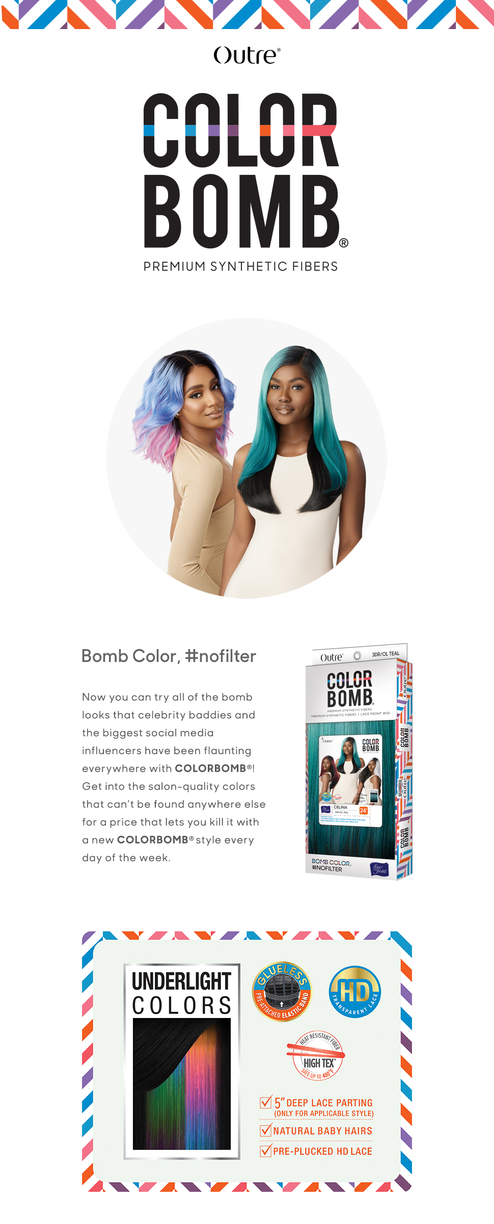 Outre Synthetic Color Bomb Kimia HD Lace Front Wig – Hair Of Color ...